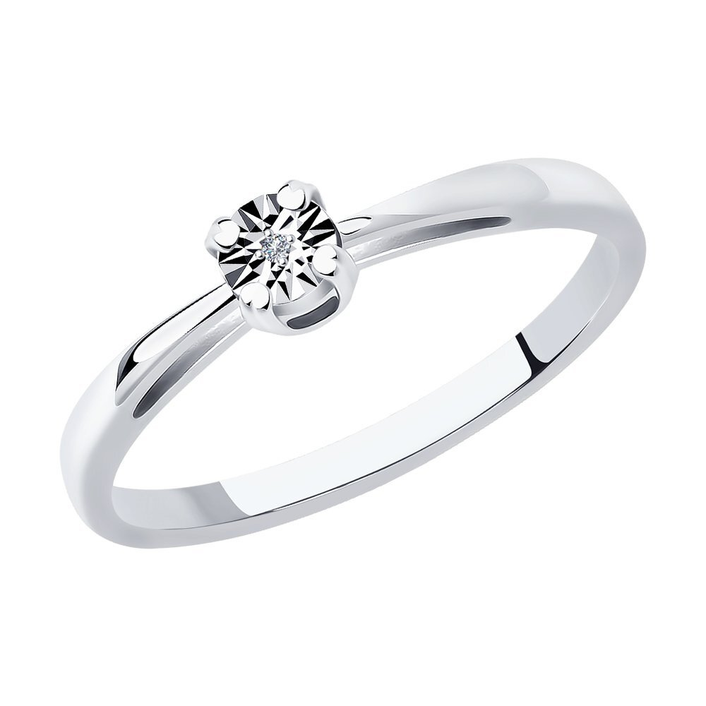 Серебряное кольцо женское 925 пробы с бриллиантом, серебро SOKOLOV ...