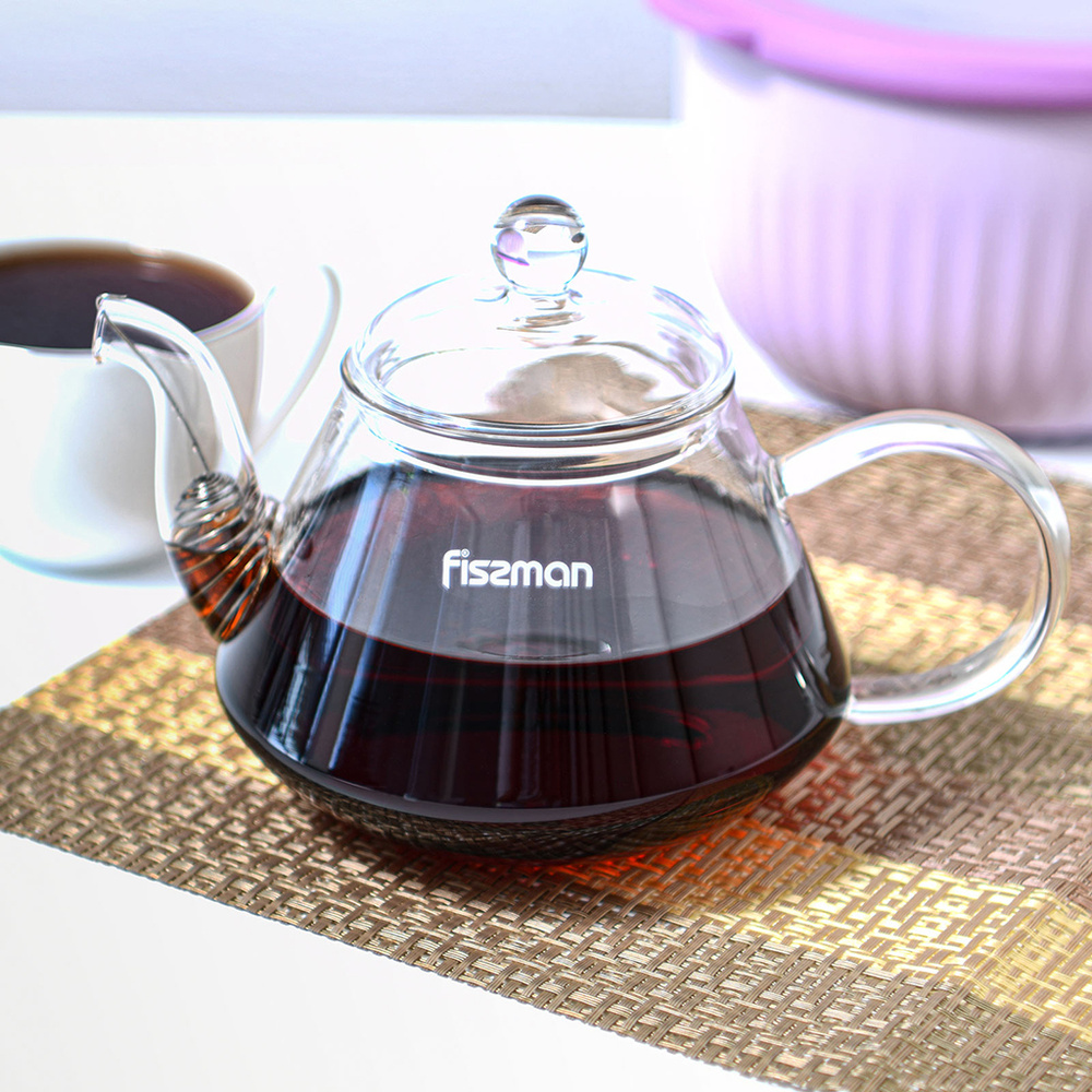 Fissman Чайник заварочный 9448 стекло 800 мл со стальным фильтром ...
