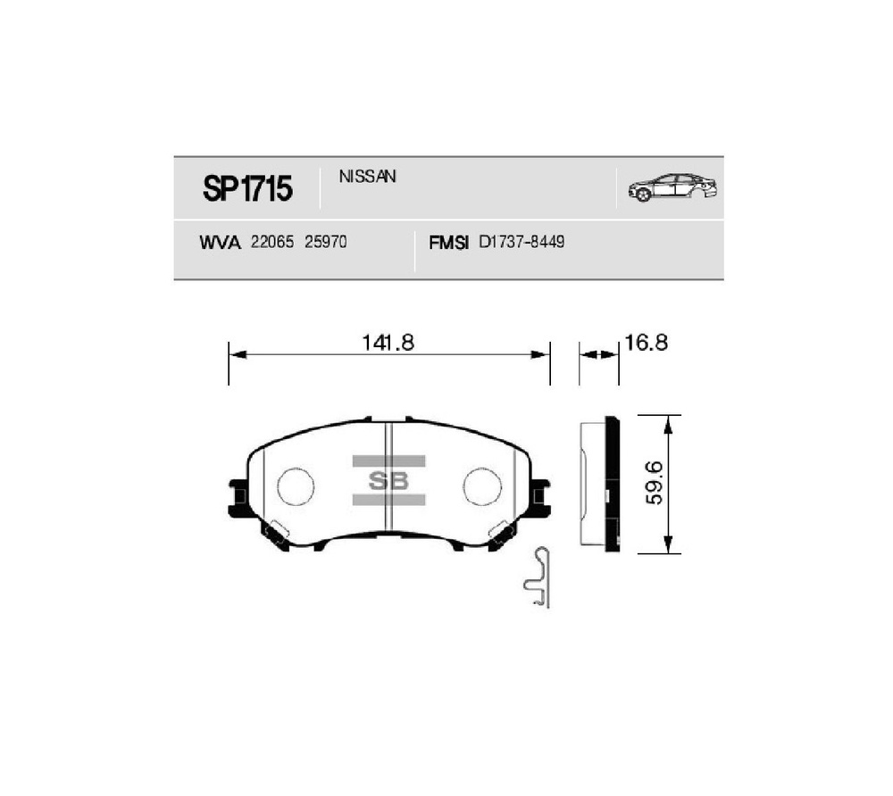 Колодки тормозные Sangsin Brake SP1715 Передние - купить по низким ...