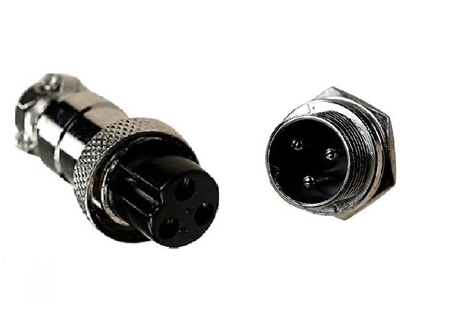 Разъем GX12 3Pin штекер металл на корпус + Разъем GX12 3Pin гнездо ...