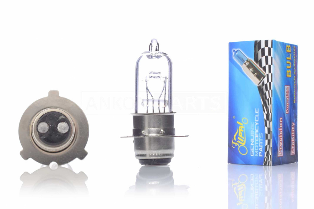 Лампа фары на скутер мопед P15D-25-3 12V18/18W белая "LIPAI" (3 уса ...