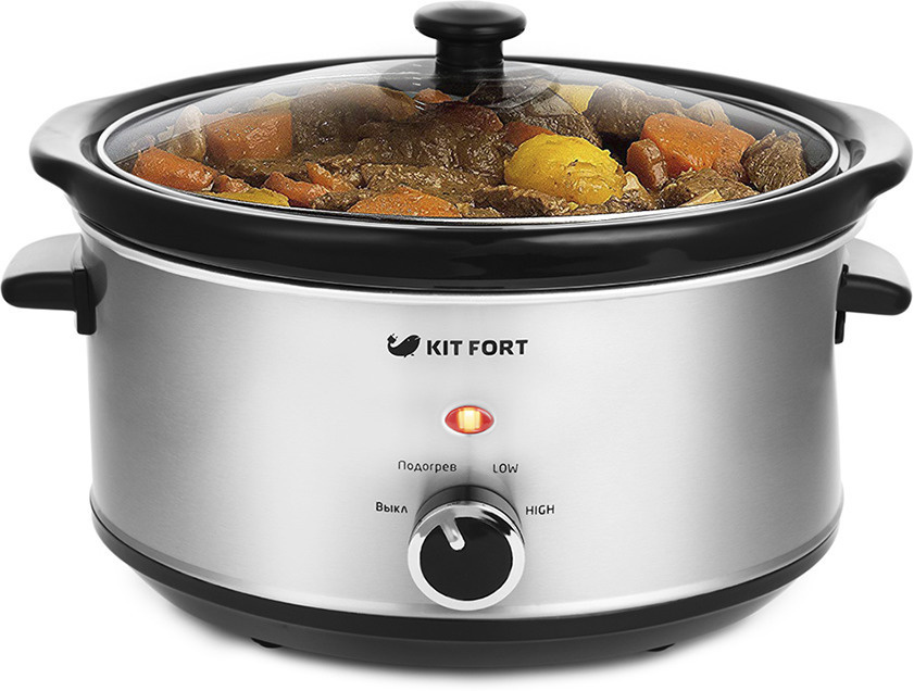 Kitfort КТ-207 Мультиварка, 3,5 л, 200 Вт, 3 программы, черная, серебристая купить на OZON по ...
