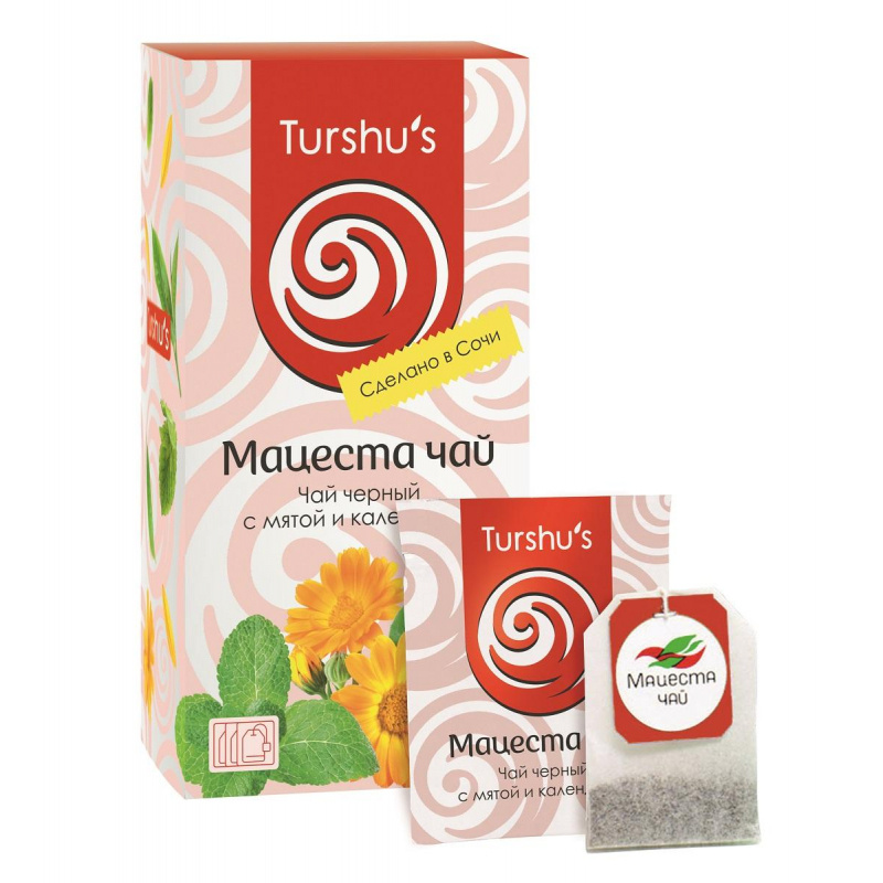 Чай Мацеста черный с мятой и календулой, 20 пакетиков - купить с ...