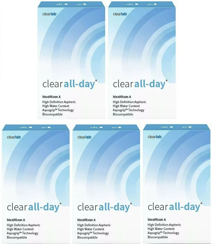 ClearLab Clear All-Day +6.00 / 14.2 / 8.6, 30 штук (5 пачек по 6 линз ...