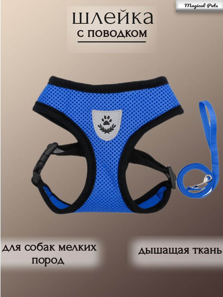 Шлейка для собак мелких и средних пород с поводком3 купить на OZON по ...