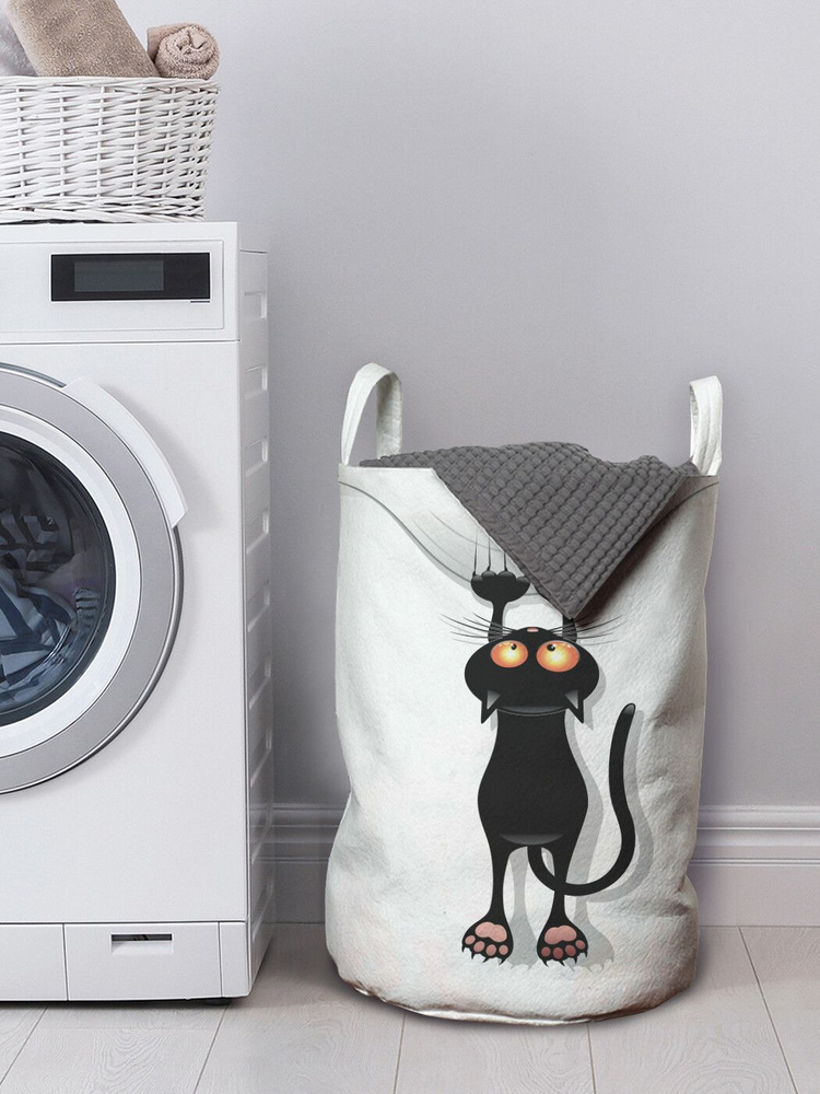 Корзина для белья в ванную "Кот-шкодник" 45л, , JoyArty купить на OZON по низкой цене (1598309370)