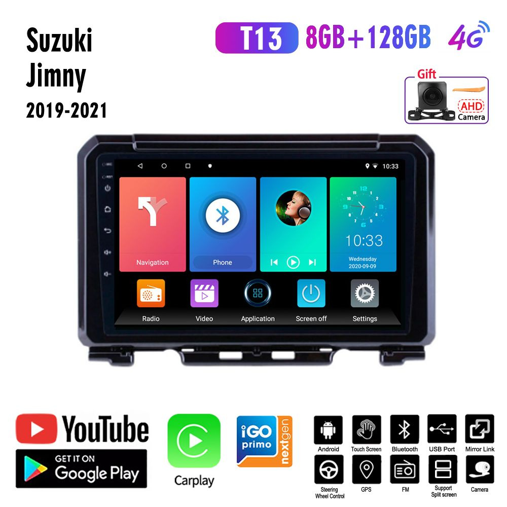 Автомагнитола 2 дин Андроид,Сузуки Джимни/Suzuki Jimny 2019 2021,8+128Гб,8 ядер Android Auto ...