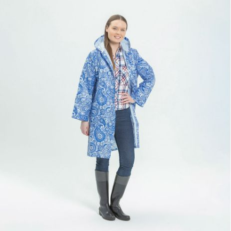 Дождевик Женский inbloom Капюшон голубой EVA, размер универсальный Длинный На любой сезон ...