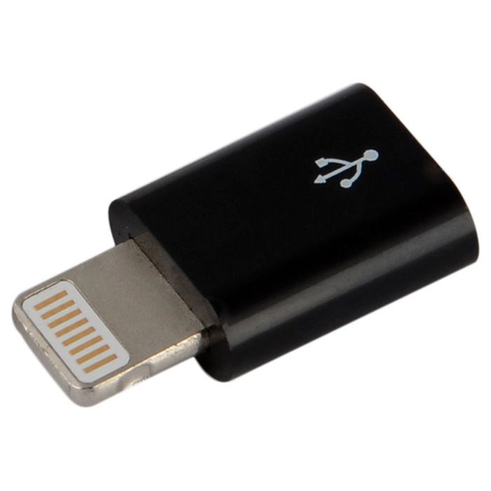 Адаптер, переходник Lightning - Micro USB (OTG) чёрный: универсальное ...