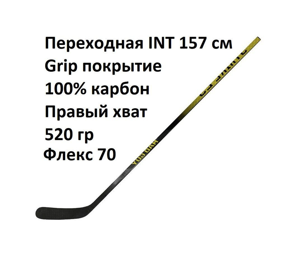 Хоккейная клюшка MAD GUY Strike 23 Карбон, Правый хват, 157 см купить ...