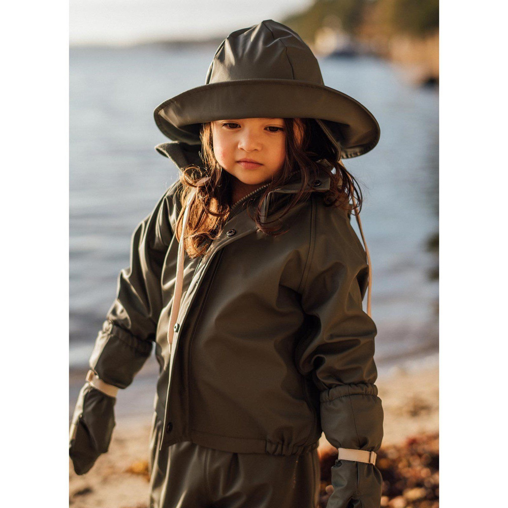 Дождевик Мальчики, Девочки KULING Погоны темно-зеленый отложной ...