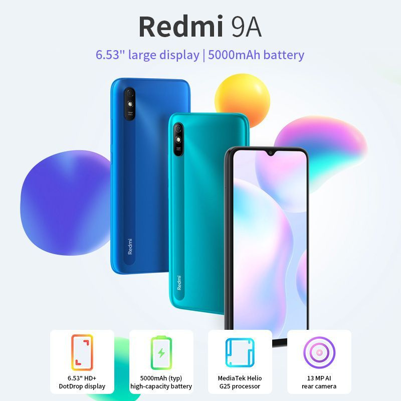 Смартфон Redmi Redimi 9A Глобальный 64 ГБ / 128 ГБ 5000 мАч 6,53 дюйма ...