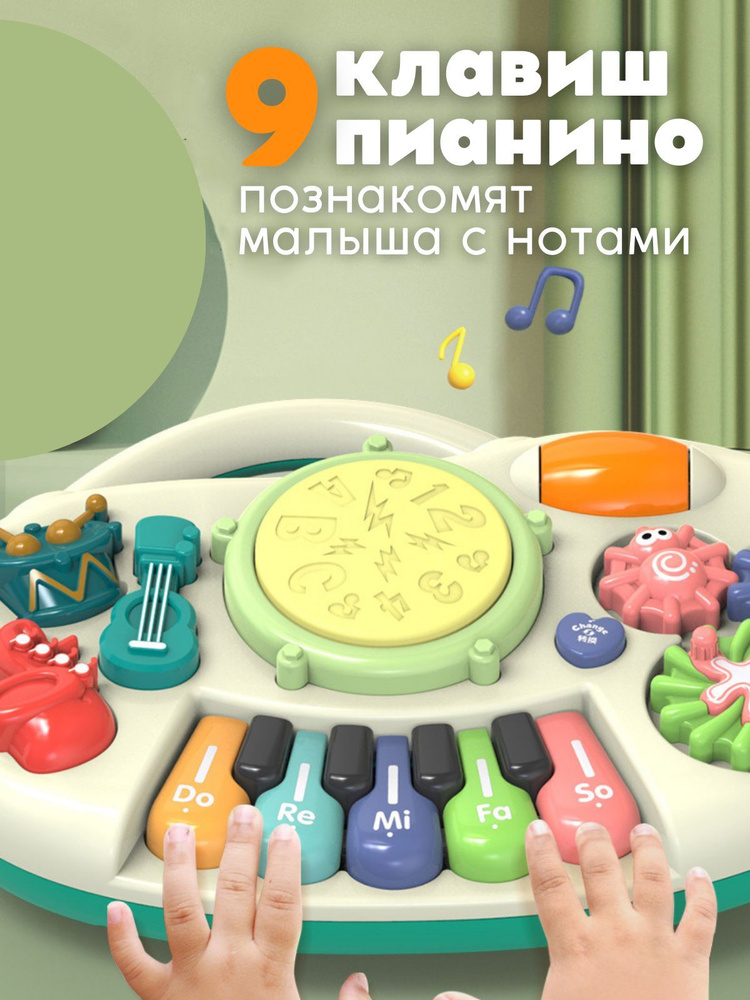 Детское музыкальное пианино с барабаном для малышей электронное ...
