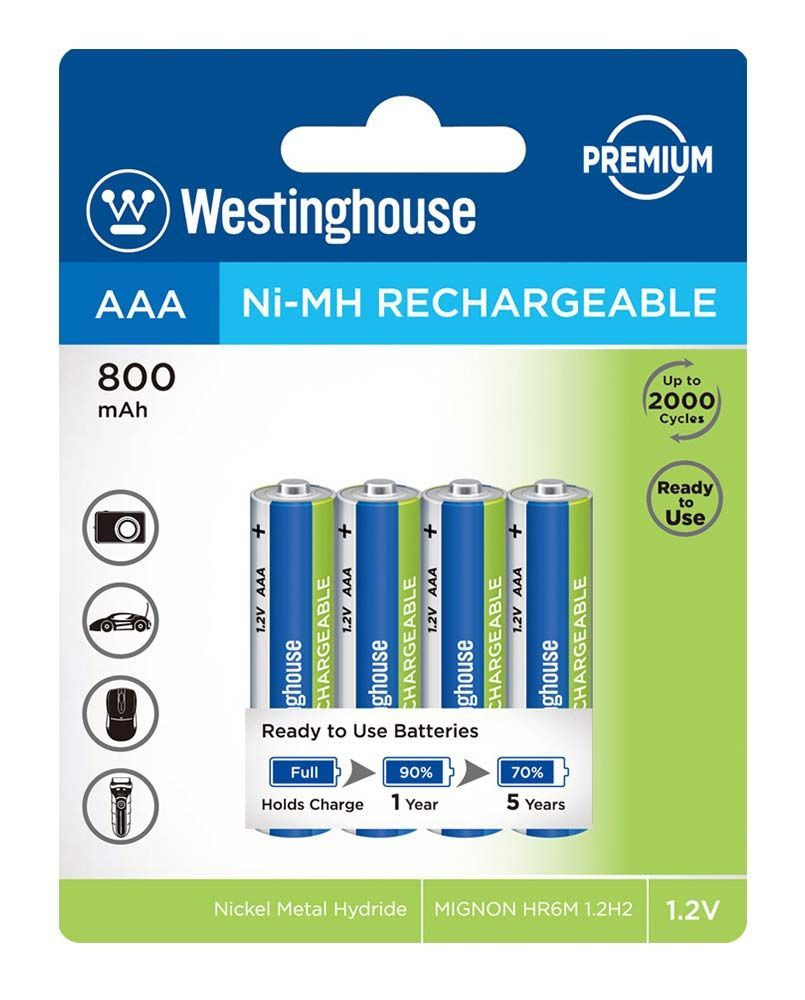 аккумуляторы (4 шт) Westinghouse 800 mAh R03/AAA-BP4 купить на OZON по ...