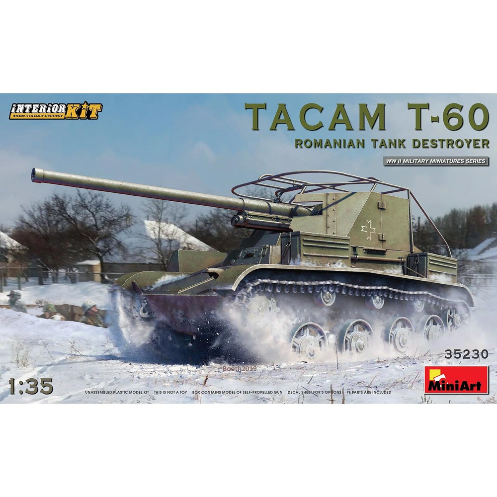Сборная модель, Румынская САУ Tacam Т-60 с интерьером, MiniArt, 1/35 ...