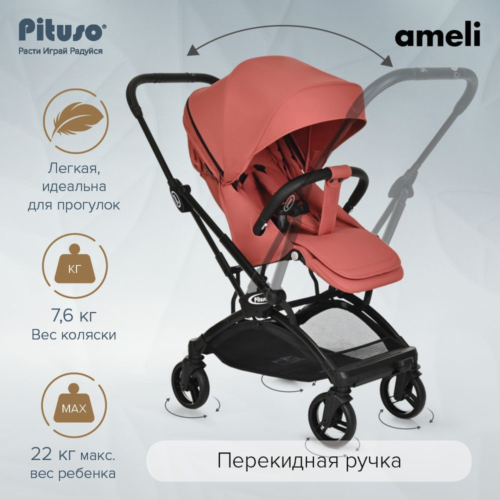Прогулочная коляска Pituso Ameli Frosty berry - купить с доставкой по ...