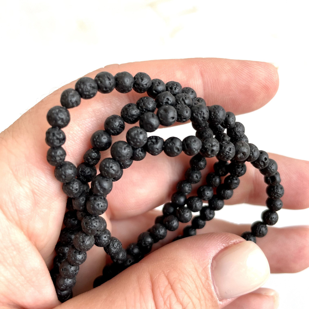 Бусины из натурального камня 4 мм/ Нить 84-85 шт /бусины лава - купить ...