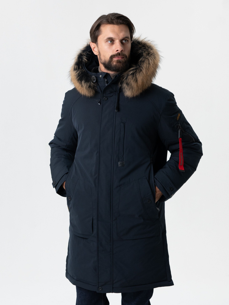 Куртка Мужской Shark Force Съемная опушка, Мех темно-синий Полиэстер ...