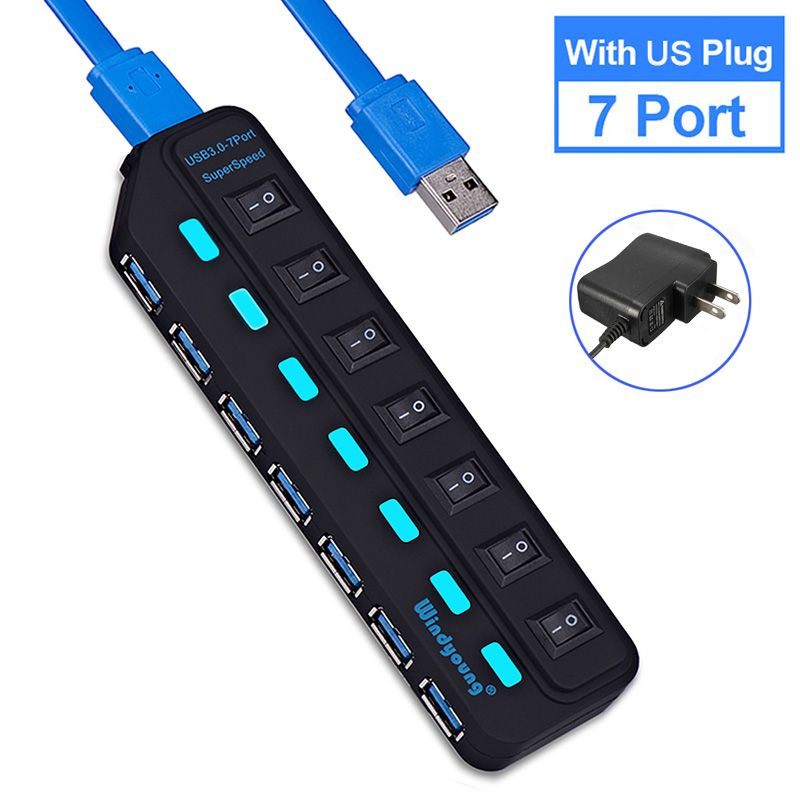 USB 3.0 HUB Type-C HUB Multi USB Splitter 4/7 Port Expander Несколько USBC 3 Hab Использование ...