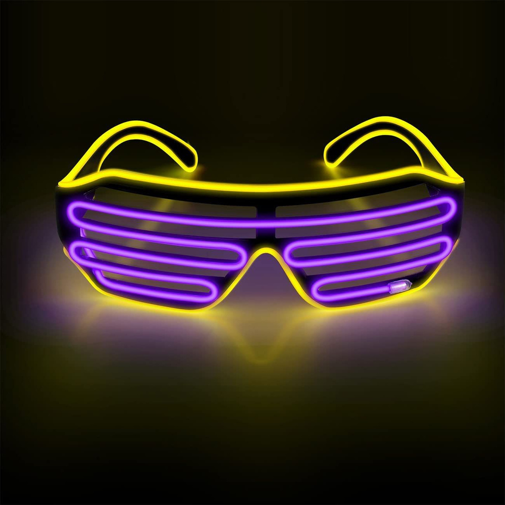 Зажгите El Wire Neon Rave Glasses Shutter Glow Flashing купить с