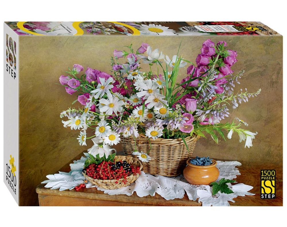 Пазл для взрослых Step puzzle 1500 деталей, элементов: Натюрморт с ромашками - купить с ...