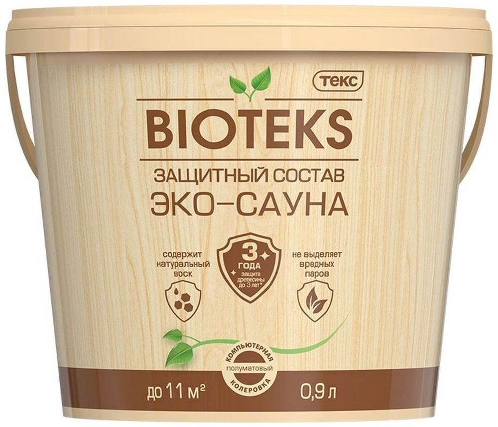 Защитный состав ТЕКС BIOTEKS Эко-сауна 0,9 л полуматовый купить на OZON ...