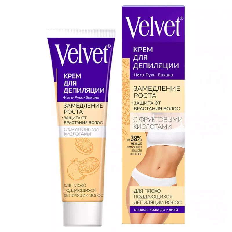 Velvet Крем для депиляции замедляющий рост волос Фруктовые кислоты 100 ...