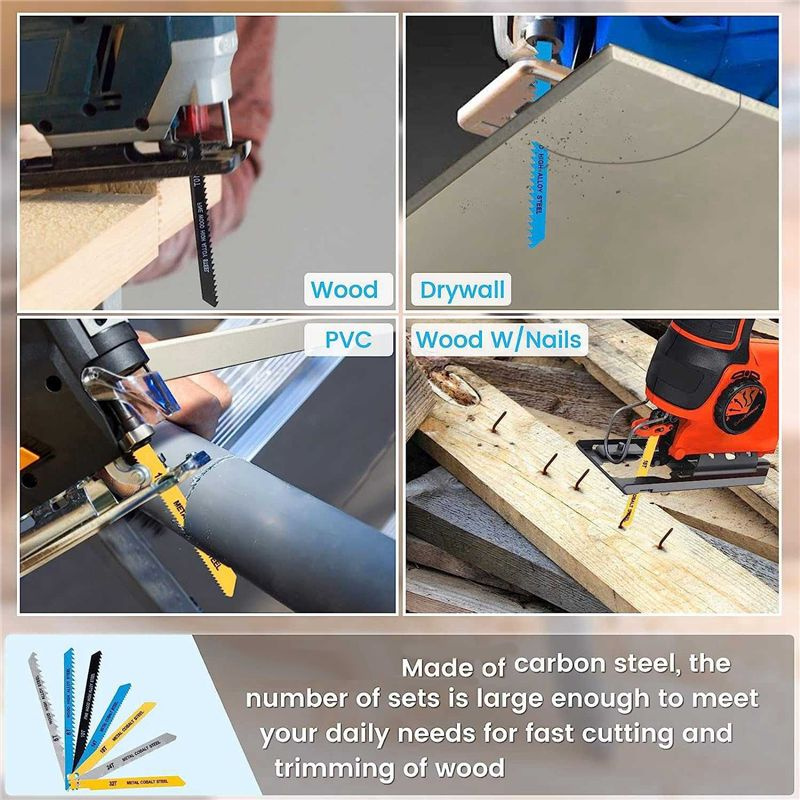 Набор из 70 пилок для лобзика с U-образным хвостовиком, 6-32 зубьев на ...