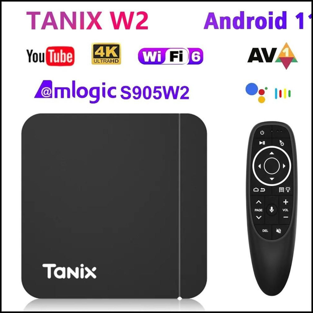 Медиаплеер Tanix W2, Оптический аудио (Toslink), HDMI, TF, USB, белый, черный, Android купить по ...