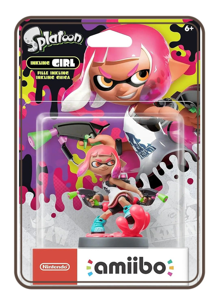 amiibo фигурка Nintendo Inkling Girl Neon-Pink Splatoon Коллекция ...