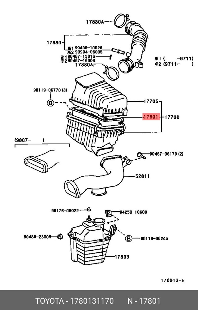 Фильтр воздушный Toyota 17801-31170 - купить по выгодным ценам в ...