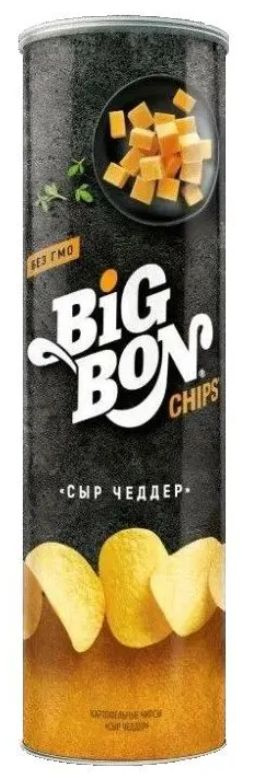 BigBon БигБон Чипсы картофельные тубус Сыр Чеддер 130г по 12 шт ...