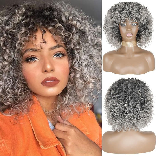 MISS WIG Африканские дамы небольшой кудрявый парик, длина 12 дюймов ...