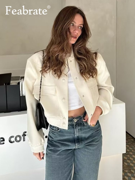 Бомбер Женский Feabrate бежевый Полиэстер, размер 46 Длинный Демисезон Полиэстер Китай купить c ...