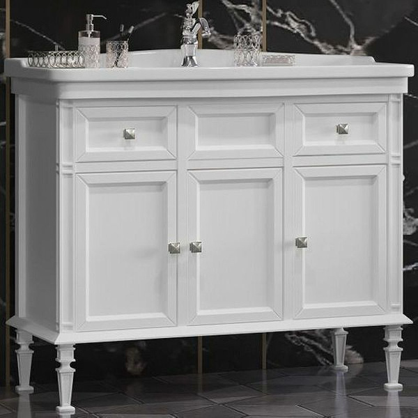 Тумба Opadiris Кантара 105, цвет белый матовый (под раковину Kirovit Модерн 105), без раковины ...