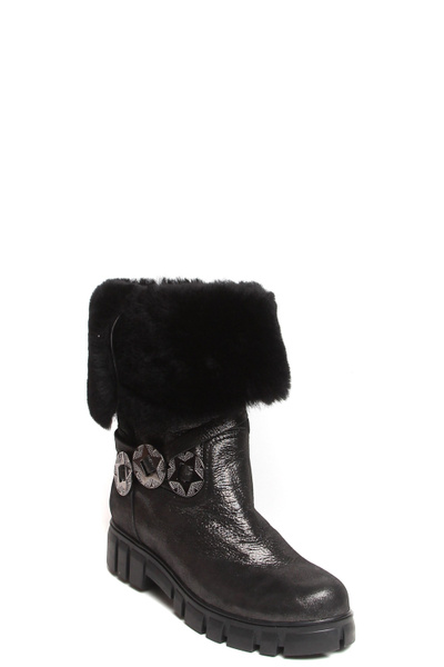 Сапоги Женский Milana, размер 36 серый Зима 6 Каблук + платформа Россия Без застёжки купить c ...