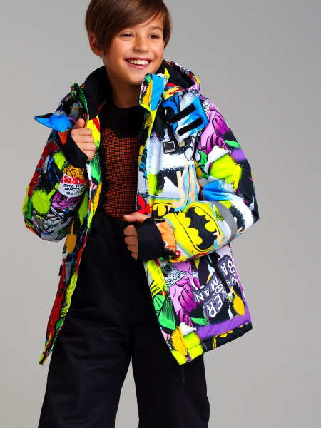 Куртка Мальчики PlayToday разноцветный Текстиль, размер 134 Длинный Зима Полиэстер Китай купить ...