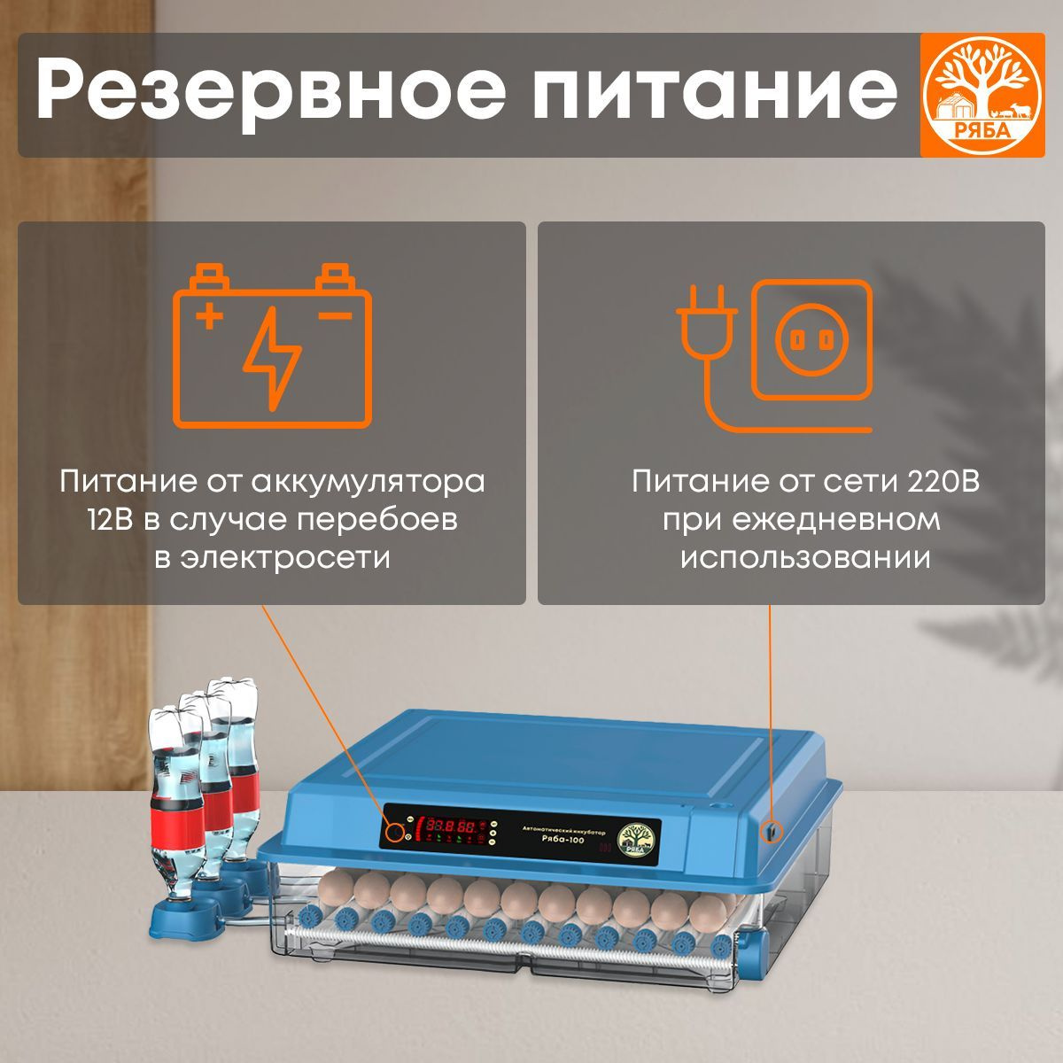 Инкубатор для яиц автоматический Р100 с терморегулятором, гигрометром ...