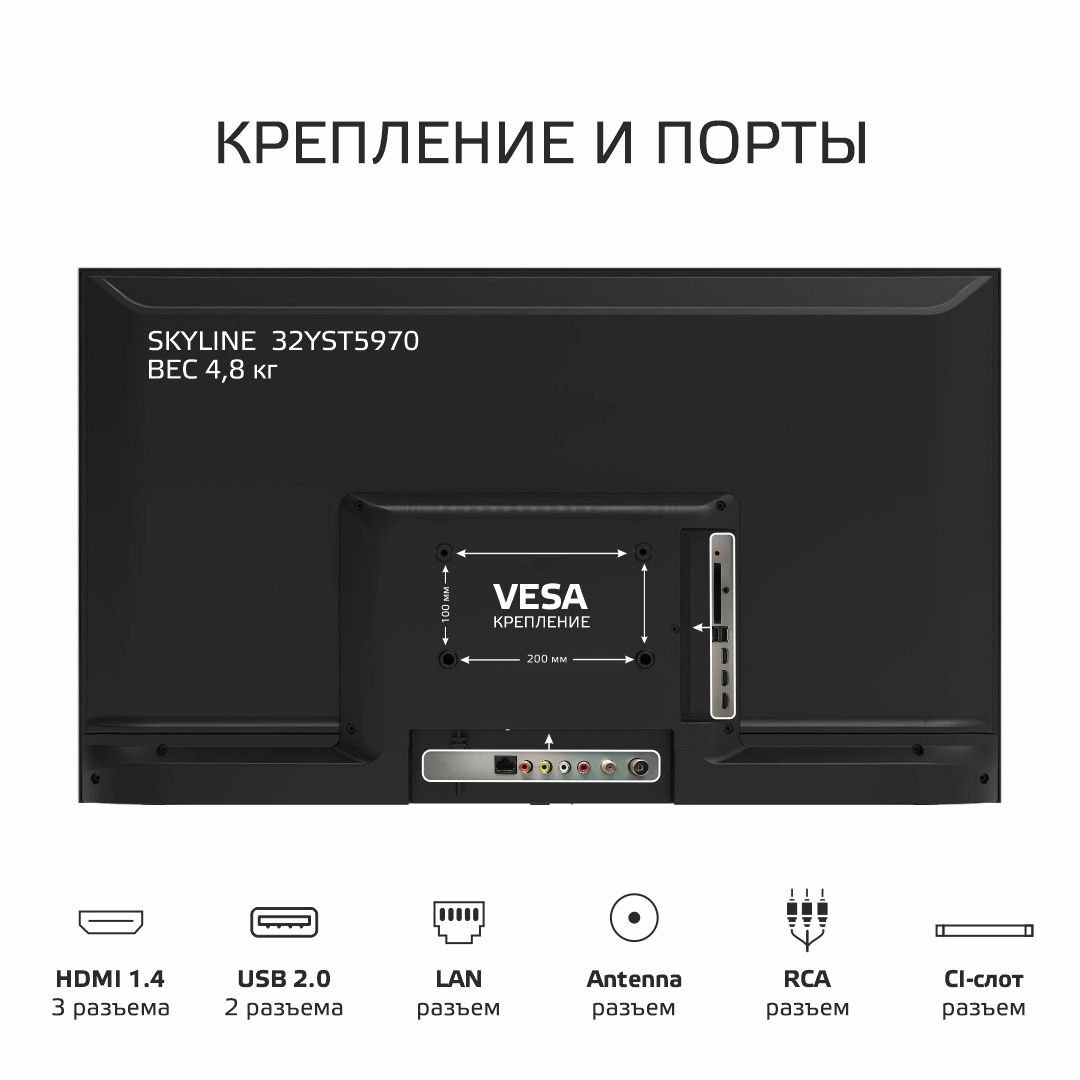 Купить телевизор Skyline 32YST5970 32" - купить с доставкой по выгодным ...