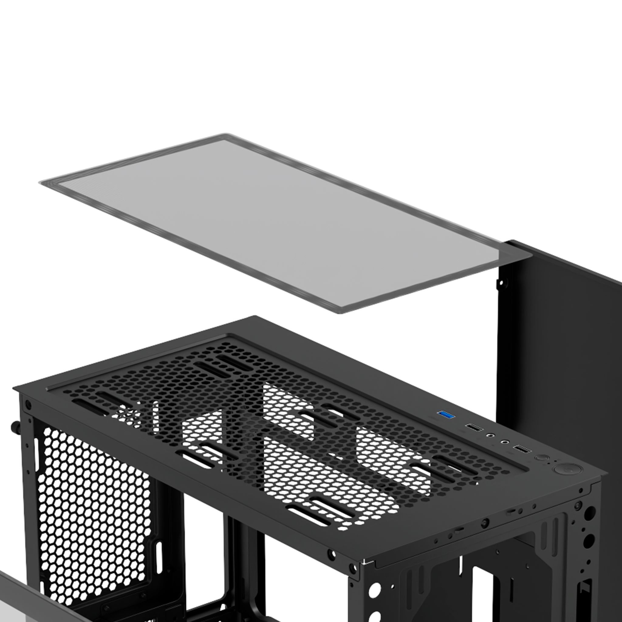 Корпус игровой Prime Box Warrior Z13 + закаленное стекло спереди и ...