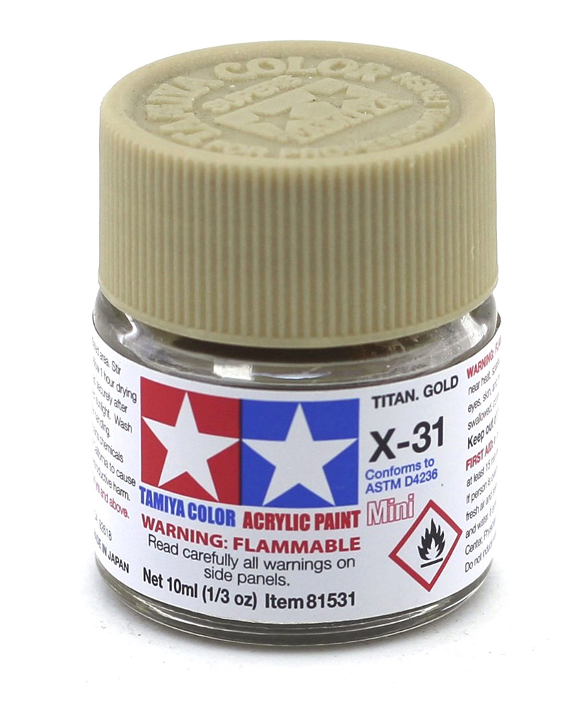 Tamiya X-31 Titanium Gold, Титан золотистый, металлик, Краска акриловая ...