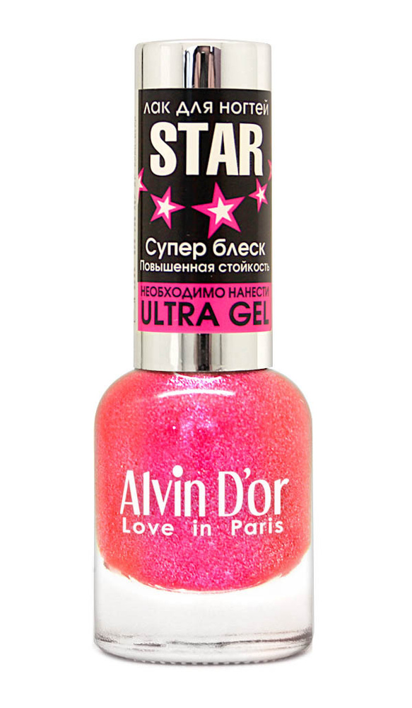 Alvin D'or, Лак д/ногтей STAR Супер блеск звёдный розовый тон 6114 - купить с доставкой по ...