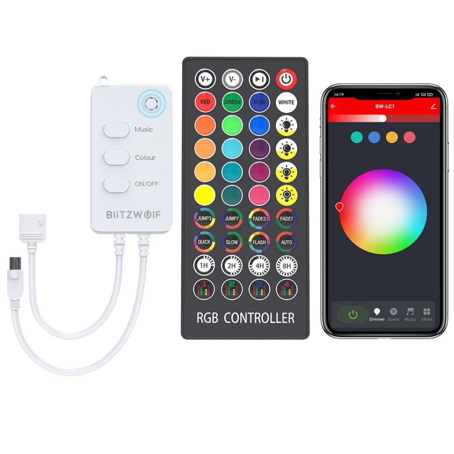 Светодиодный контроллер BlitzWolf BW-LC1 WiFi RGB Strip Controller With ...