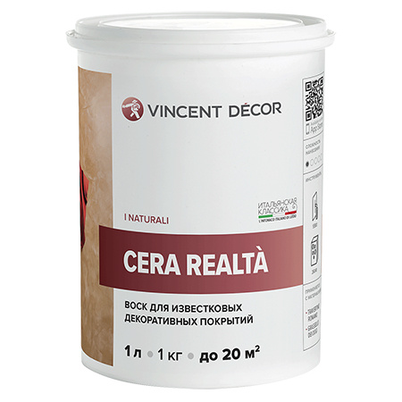VINCENT DECOR CERA REALTA защитный воск для венецианской штукатурки (1л ...