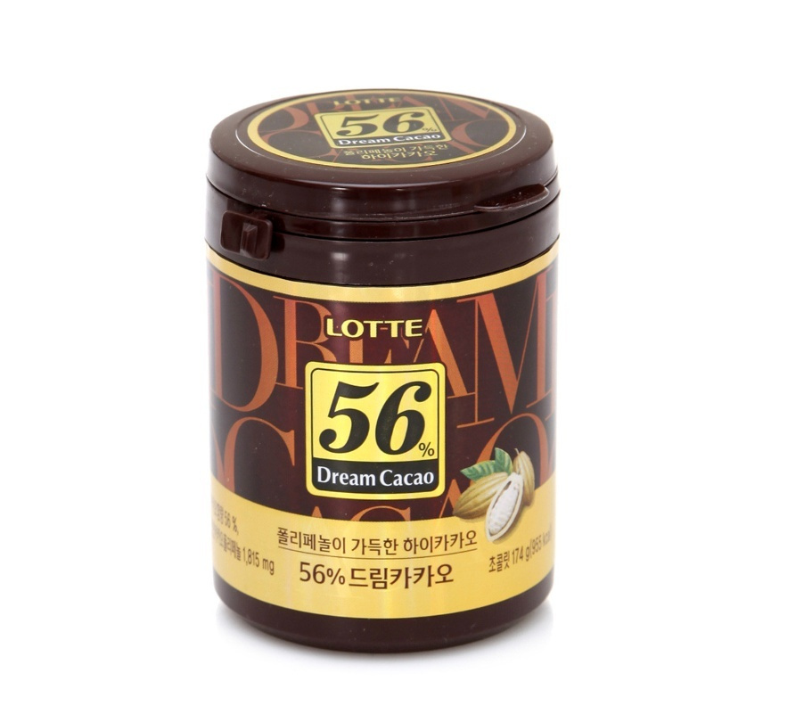 Шоколад "LOTTE Dream Cacao" Горький (Какао 56%) в кубиках в пластиковой ...