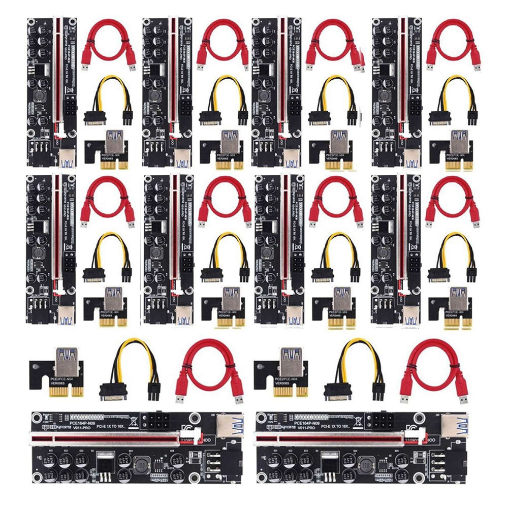 10 шт. удлинитель видеокарты PCI Express 16X Riser для майнинга ...