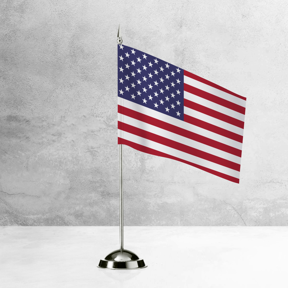 Настольный флаг США на пластиковой подставке под серебро - купить Флаг ...