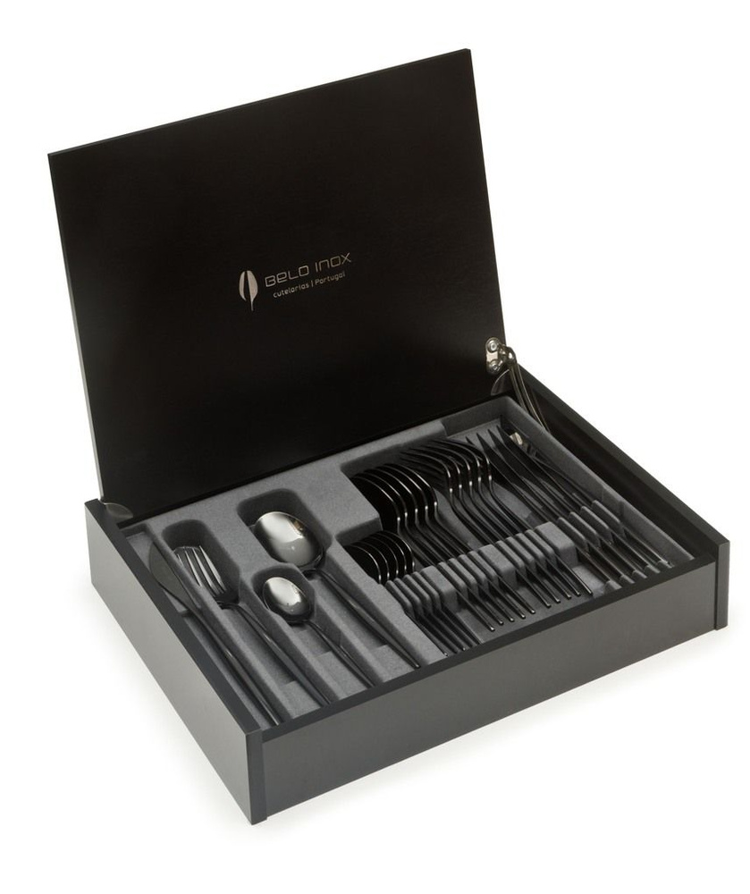 Набор столовых приборов на 6 персон 24 прибора Belo Inox SPIRIT BLACK 9 ...