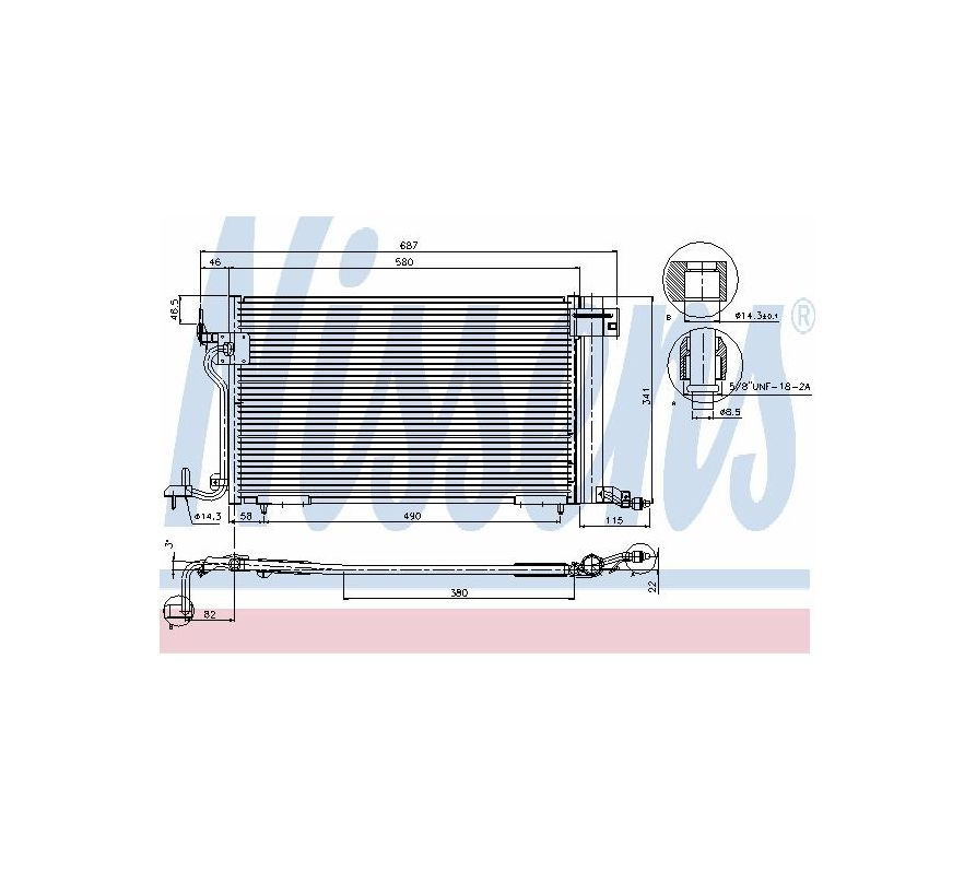Радиатор кондиционера CITROEN BERLINGO M 96- 1.8 i NISSENS 94313 ...