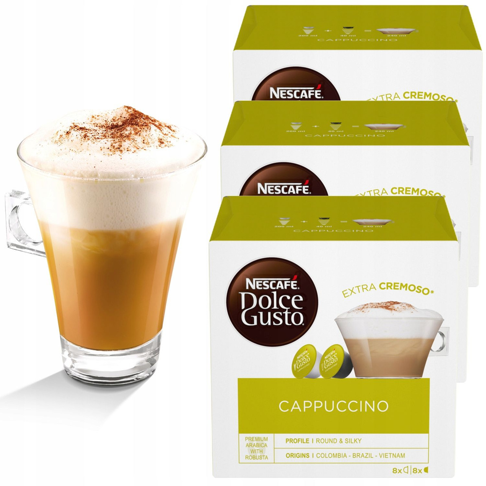 Кофе в капсулах Nescafe Dolce Gusto Cappuccino 3 упаковки по 16 Капсул ...